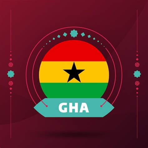 2022년 축구 컵 대회를 위한 가나 국기 격리 2022년 축구 또는 축구 벡터 일러스트 레이 션에 대한 기하학적 요소와 국가