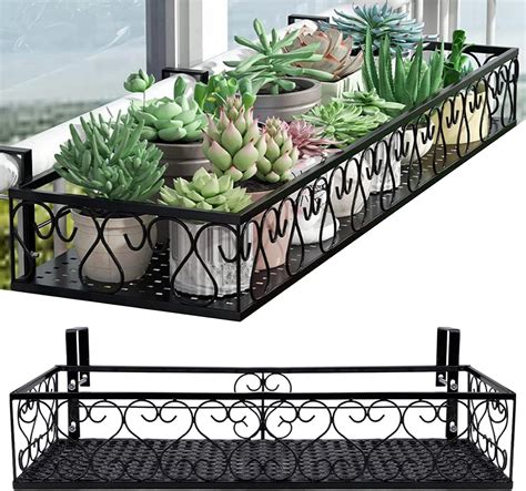 Hanging Railing Planter With Hooks Iron Hanging Planter Holder