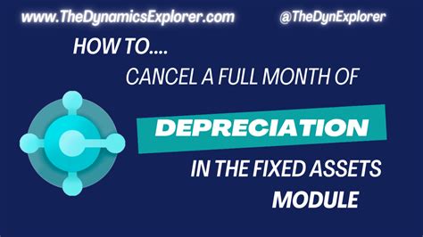 Dynamics 365 Business Central How To Cancel A Full Month Of Depreciation In The Fixed Assets