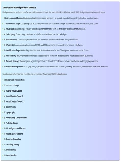 Ui Ux Design Course Syllabus Pdf