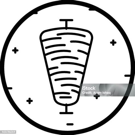아나톨리아 거리 음식 벡터 컬러 아이콘 디자인 투르키예 공화국 기호 터키 문화 기호 터키 전통 요소 스톡 일러스트 수직 로티세리
