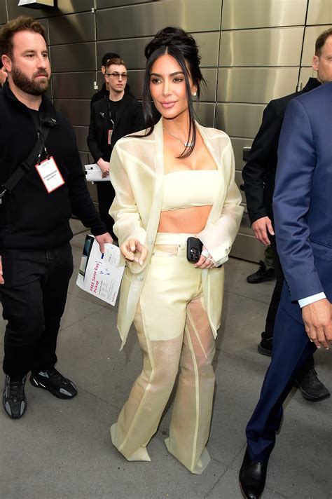 Kim Kardashian Wears Bandeau And See Through Pantsuit For Time 100 Talk