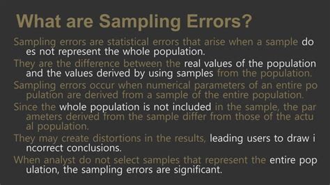 Errors In Sampling Types Examples And Concepts Pptx