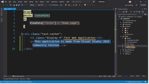 asp core website with vs 2019 ide tutorials link