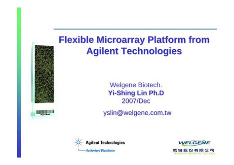Pdf Flexible Microarray Platform From Agilent Technologiestechcomm
