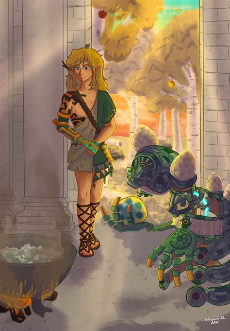 Cooking With Link And A Zonai Construct Zelda Amino