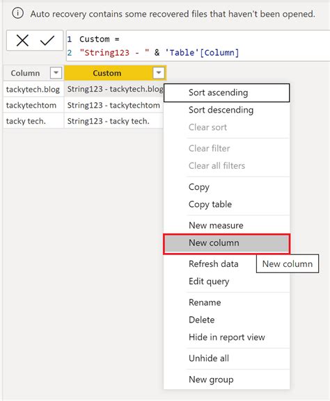 solved trying to create new column by combining a string