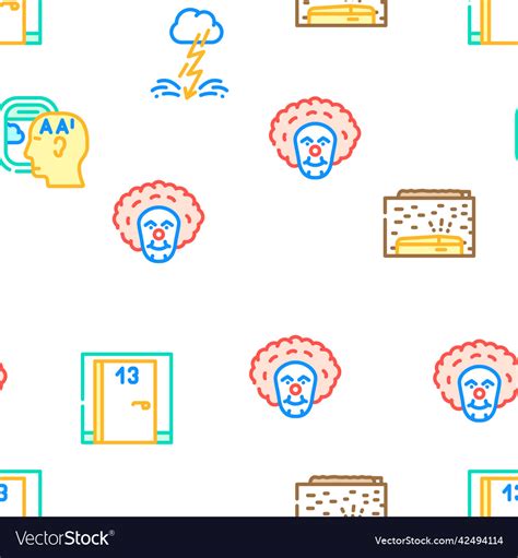 Fear Phobia Problem Seamless Pattern Royalty Free Vector