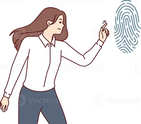Business Woman Undergoes Fingerprint Authentication To Confirm Safety