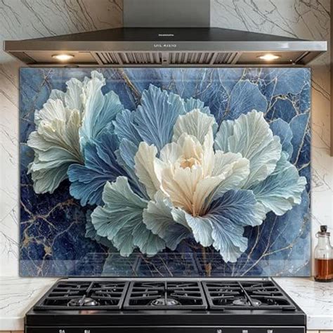 Tempered Glass Backsplash For Kitchen Easy To Clean Behind Stove