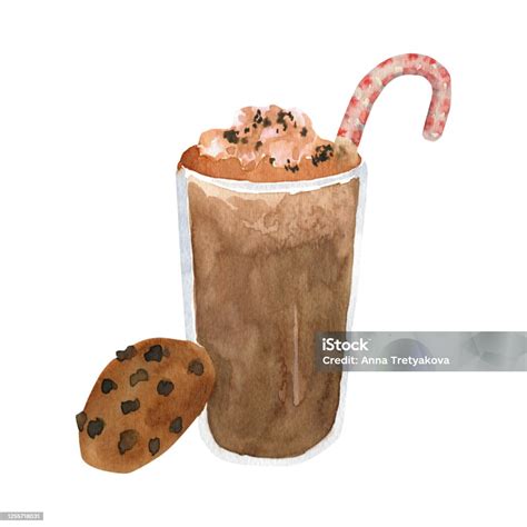 인사말 카드 포스터 스티커 및 계절 디자인마시멜로가 있는 싱글 핸드 그린 요소 코코아 격리 및 고해상도 수채화 일러스트레이션 12월에 대한 스톡 벡터 아트 및 기타 이미지