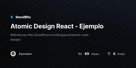 atomic design react ejemplo stackblitz