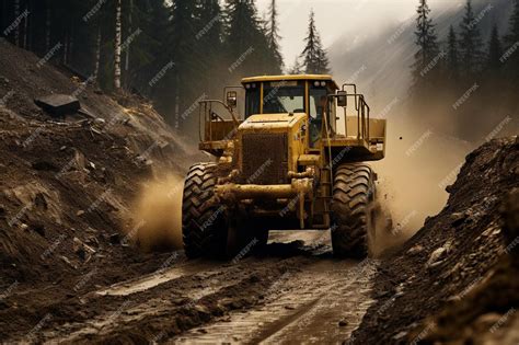 premium photo grader working on a mine site for resource extraction