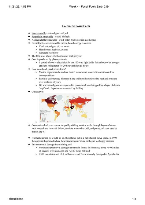 SOLUTION Fossil Fuels Earth Lecture Studypool