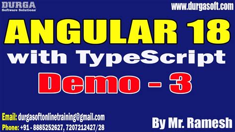 Angular 18 With Typescript Tutorials Demo 3 By Mr Ramesh On 19