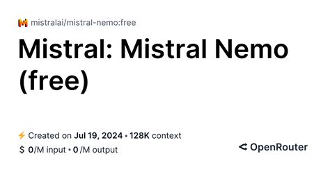 mistral nemo free api providers stats openrouter