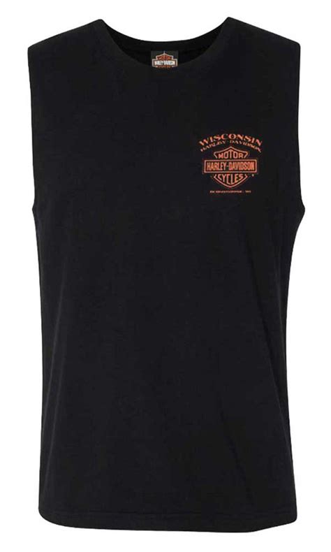 Harley Davidson® Mens Eagle Piston Crew Neck Sleeveless Cotton Muscle