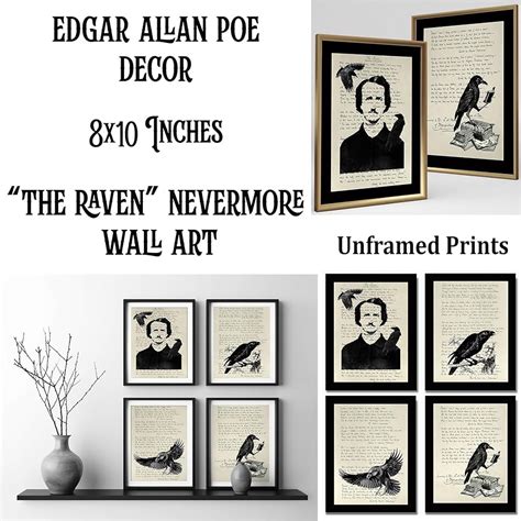 Edgar Allan Poe Print Quoth The Raven Nevermore Unframed Quoth The