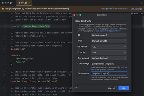 Build Constraints And Vendoring GoLand Documentation