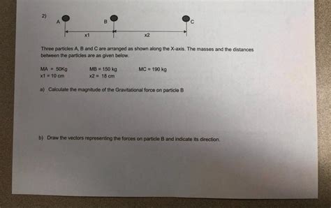 Solved Three Particles A B And C Are Arranged As Shown Chegg Com