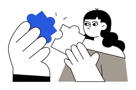 Premium Vector Problem Solving Concept Hand Fitting Puzzle Piece