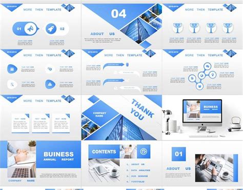 31 Best Blue Business Report PowerPoint Template On Behance Powerpoint Templates Powerpoint