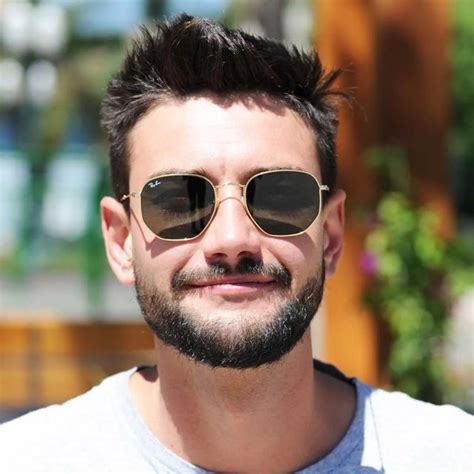 Óculos De Sol Ray Ban Hexagonal Rb3548nl Dourado Brilho Tamanho 54