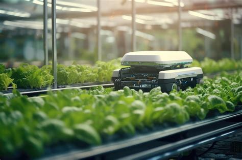 Premium Photo Agriculture Robot Autonomous Growing Plant Vegetables In Smart Farm