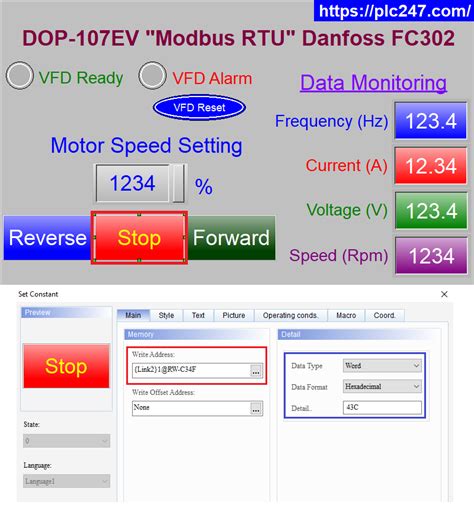 Delta HMI Modbus RTU Danfoss FC302 Tutorial Plc247 Com