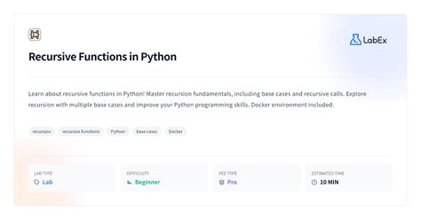Python 재귀 함수 배우기 기본 사례 및 재귀 호출 Labex Python 재귀 함수 배우기 기본 사례 및 재귀 호출 Labex