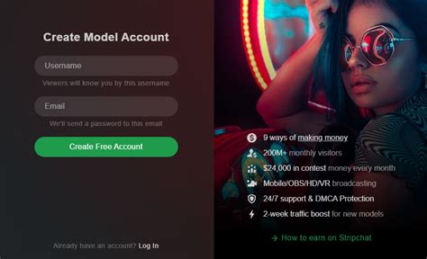 Stripchat Model Registration Sign Up