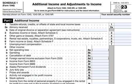 Guide To Schedule 1 Tax Form Form 1040 For Tax Year 2026