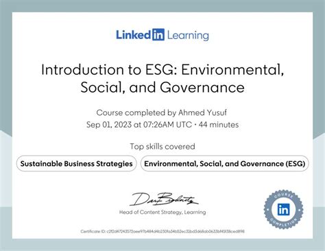 ahmed yusuf on linkedin certificate of completion