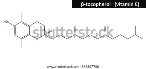 Molecular Structure Beta Tocopherol Compound Belongs Stock Illustration