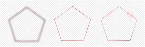 Premium Vector Set Of Three Rose Gold Glowing Pentagon Shape Frames