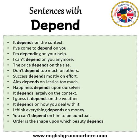 Sentences With Depend Depend In A Sentence In English Sentences For