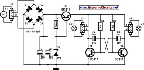 LED Bike Light Circuit Project Circuit Diagram