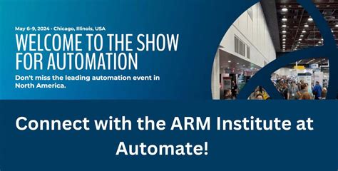connect with us at automate 2024 arm institute