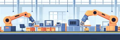 Automated Factory Utilizes Robotic Machines And Artificial Intelligence For Efficient Production