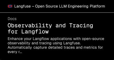observability and tracing for langflow langfuse