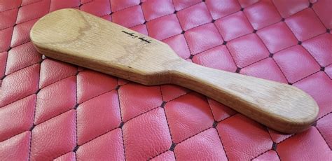 Oblong Pocket Hairbrush Paddle White Oak Bdsm Implement With For