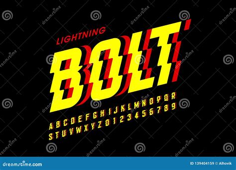 Lightning Bolt Style Font Cartoon Vector 139404159