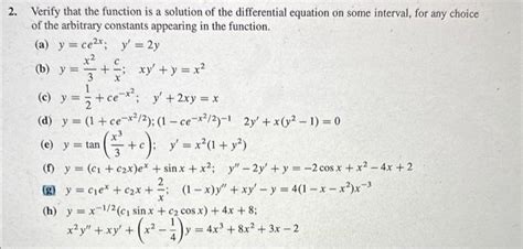 solved verify that the function is a solution of the