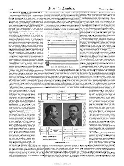 The Bertillon System Of Identification By Measurement 1897 Pdf Hand Limbs Anatomy
