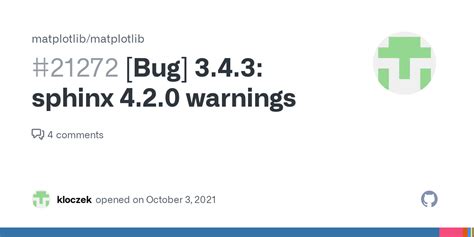 [bug] 3 4 3 sphinx 4 2 0 warnings · issue 21272 · matplotlib