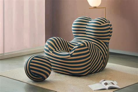 Bobby Lounge Chair With Ottoman Blue And Yellow
