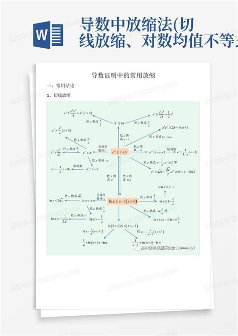 导数中放缩法切线放缩、对数均值不等式word模板下载编号qzgejywk熊猫办公