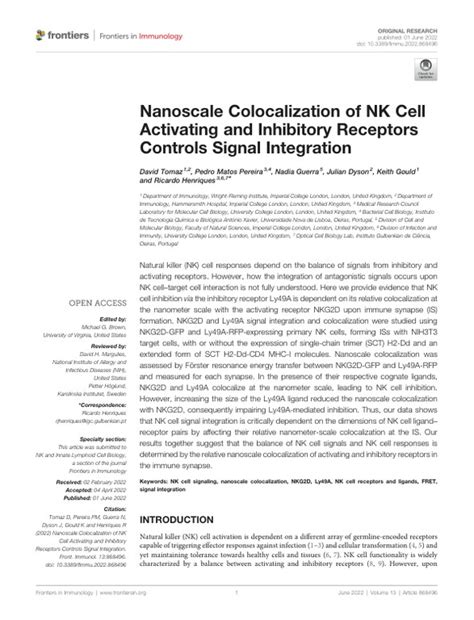 Henriqueslab Nanoscale Colocalization Of Nk Cell Activating And