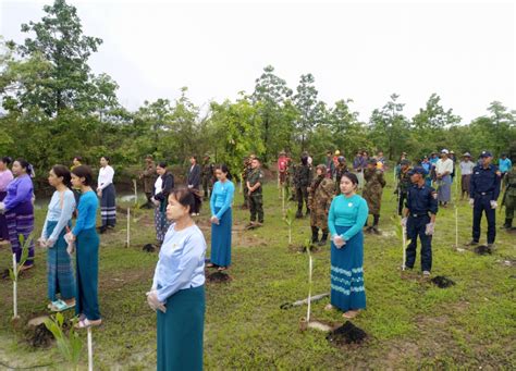 လှိုင်းဘွဲမြို့နယ်၌ ၂၀၂၄ ခုနှစ် မိုးရာသီ လမ်းဘေးဝဲယာသစ်ပင်စိုက်ပျိုးပွဲ အခမ်းအနား ပထမအကြိမ် က