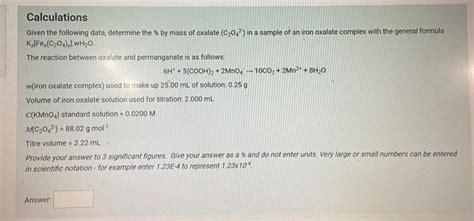 Solved Calculations Given The Following Data Determine The